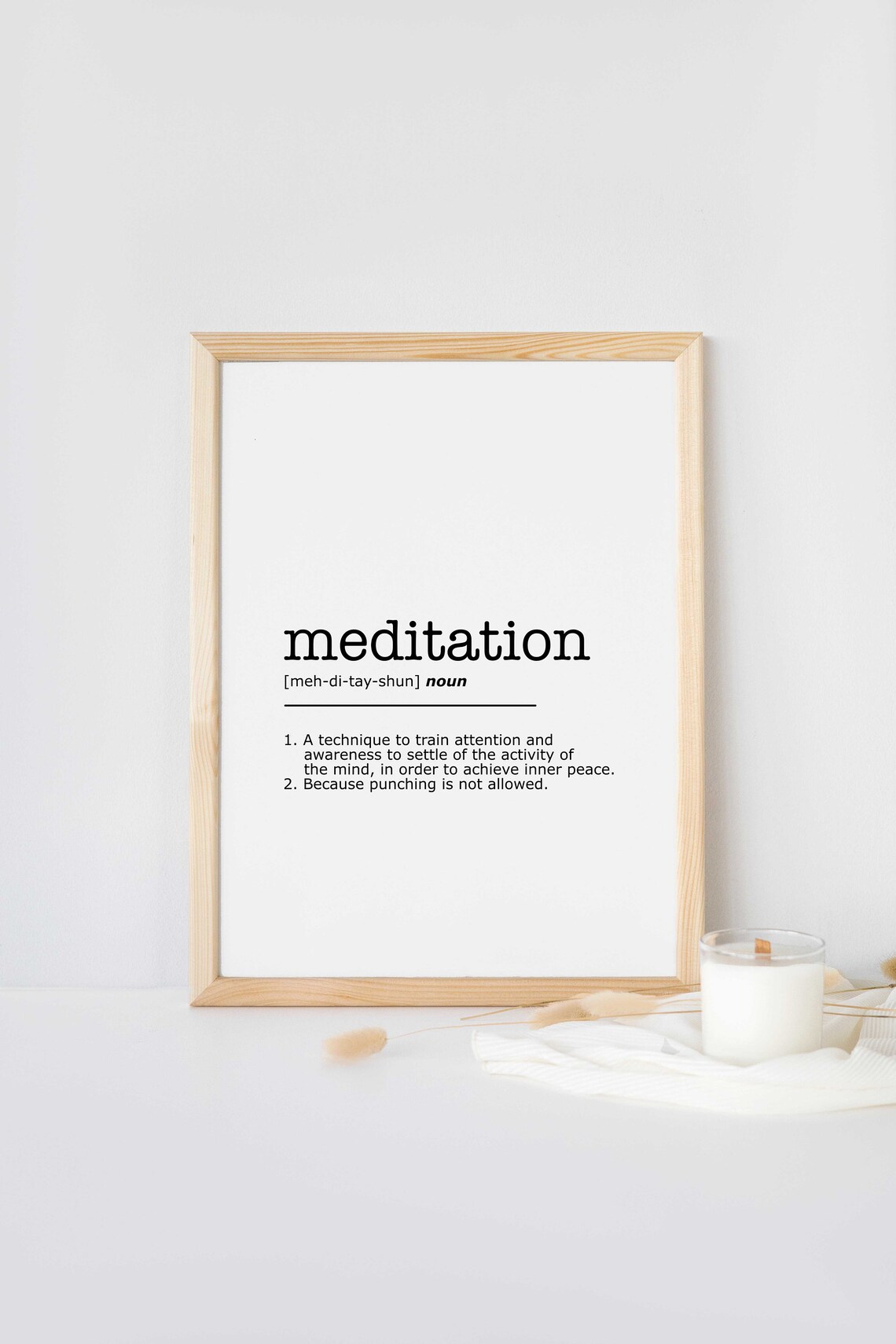 Meditation Definition Print, Yoga Gift Idea, Instant Printable ...