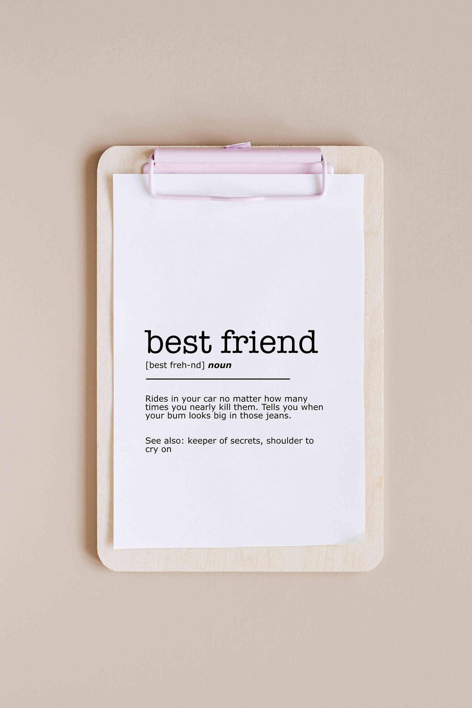Best Friend Definition Print, Funny Wall Art, Instant Printable ...
