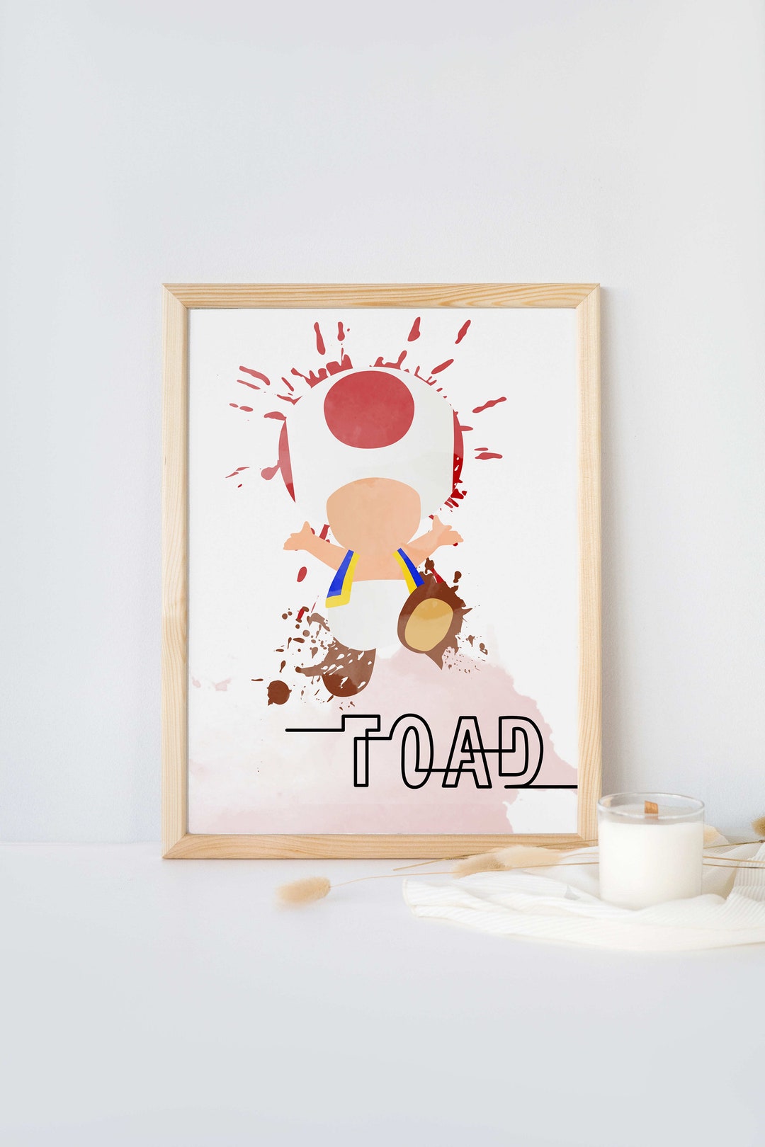 Toad, Super Mario, Watercolor Poster, Digital Art Print - Etsy