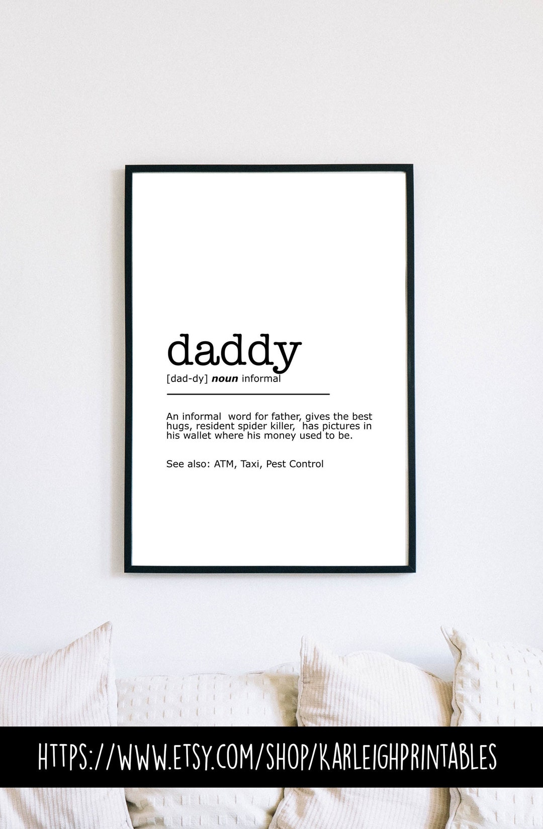 Daddy Definition Print, Father's Day Gift, Father's Birthday Gift ...