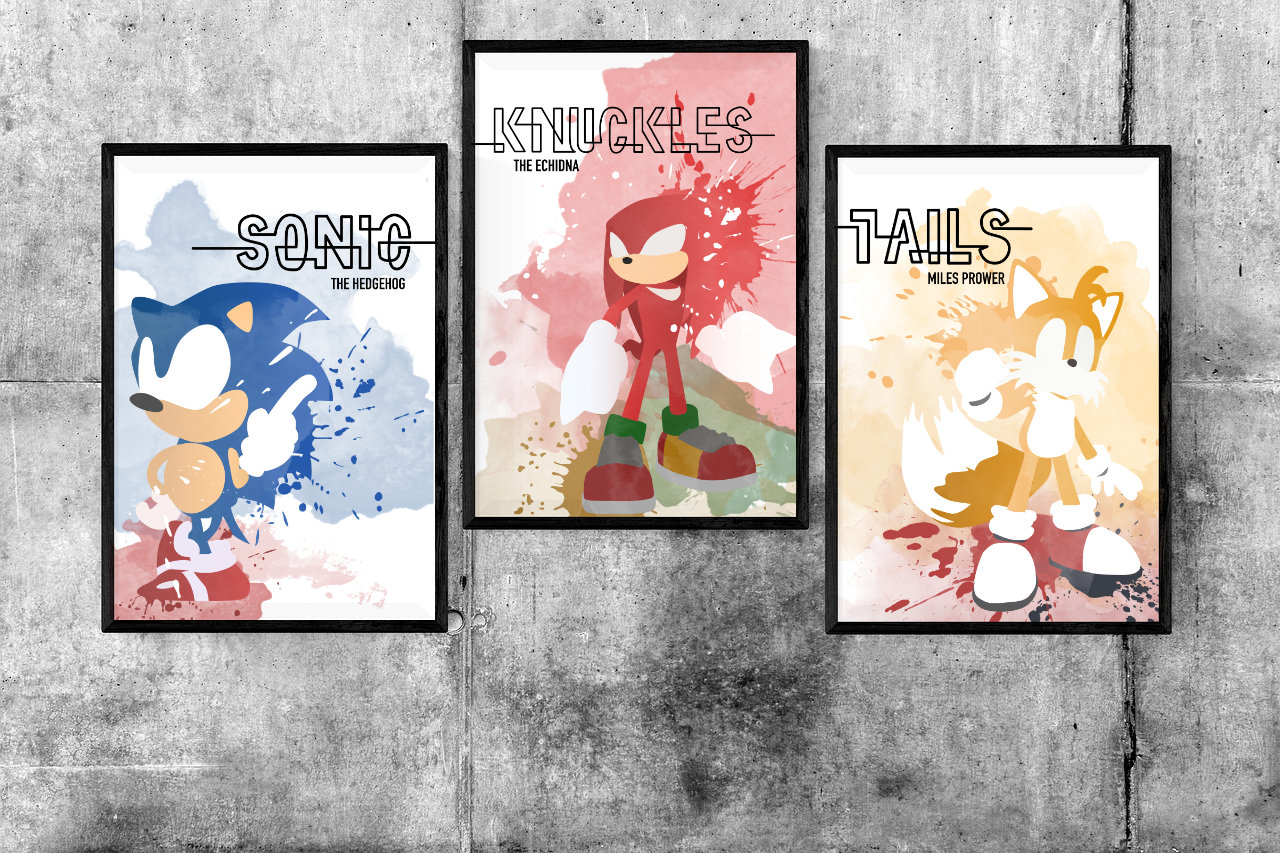 Sonic the Hedgehog Watercolor Movie Poster Digital Art - Etsy