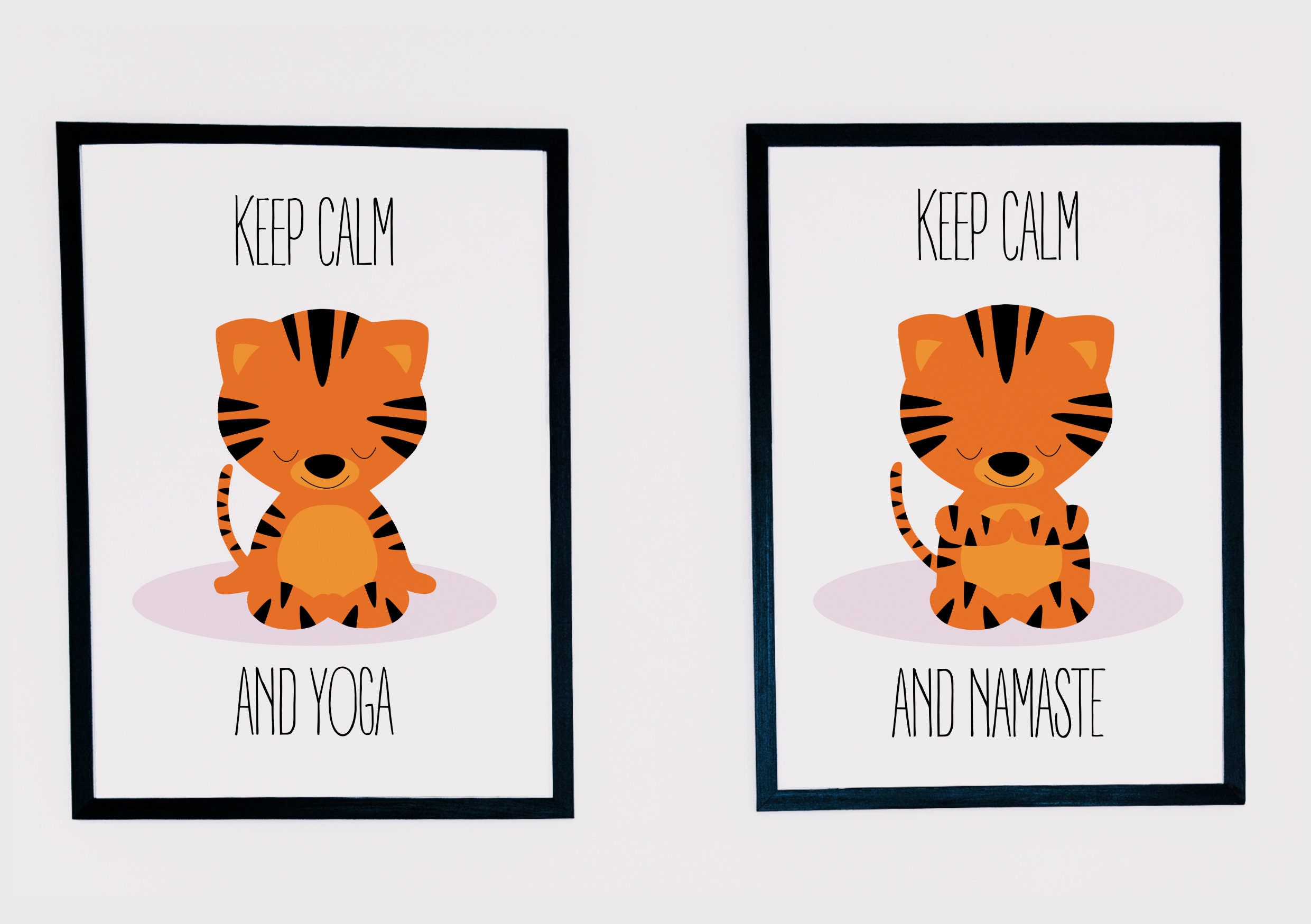 Meditating Tiger Yoga Printable Art, Yoga Gift, Yoga Decoration - Etsy