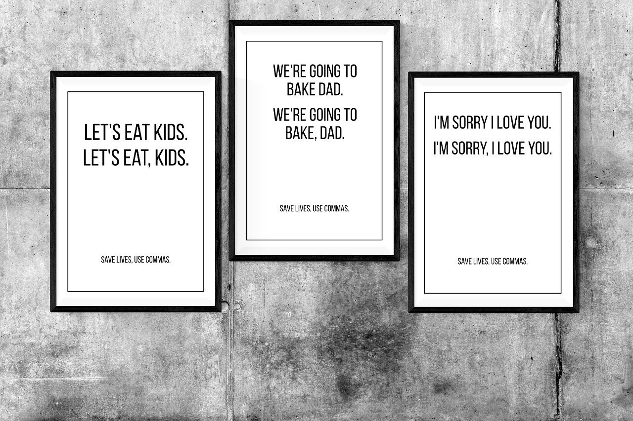 Funny Grammar Posters, Set of 6, Grammar Police, Use Commas, Printable ...