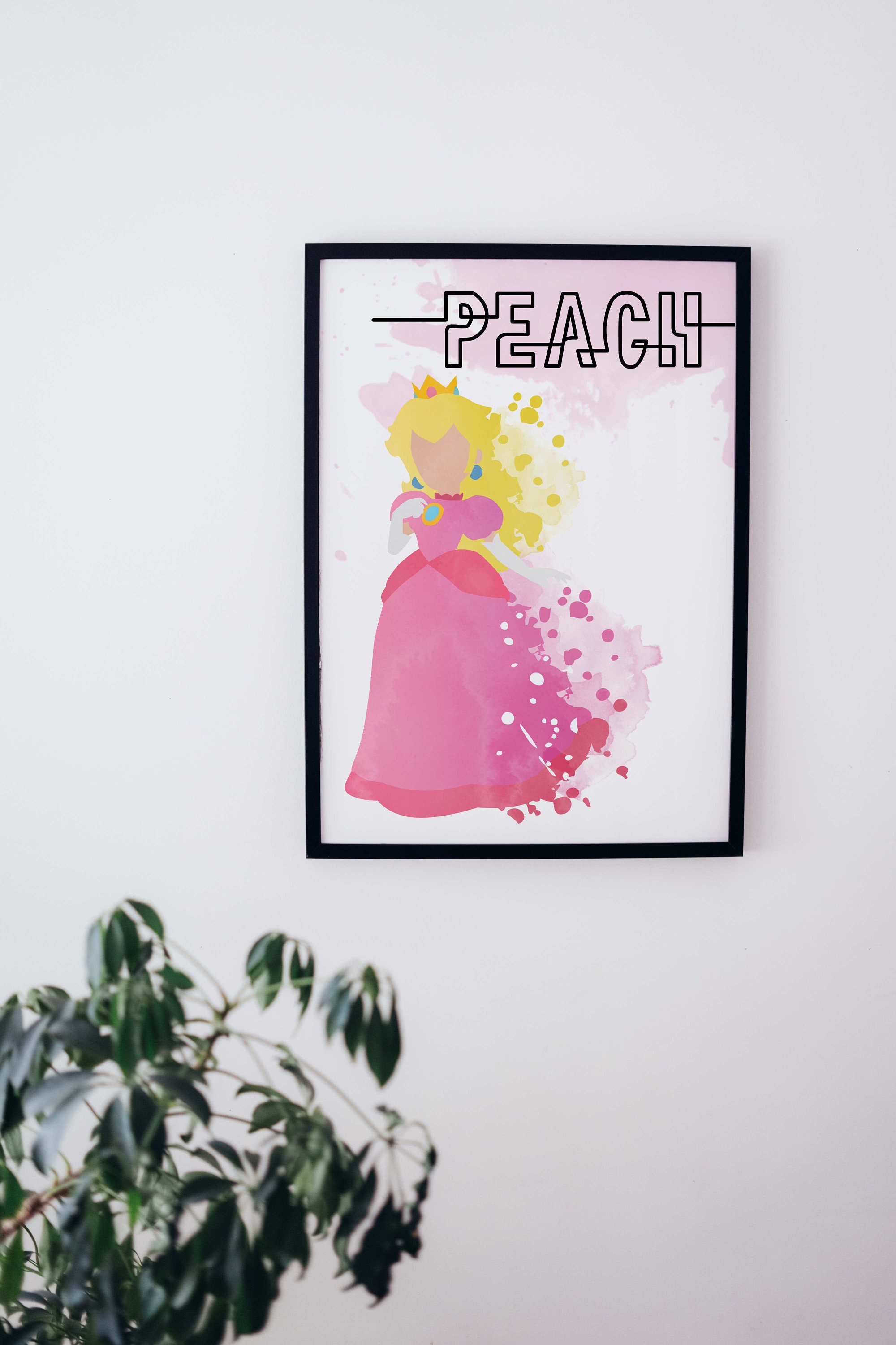 Princess Peach, Super Mario, Watercolor Poster, Digital Art Print - Etsy