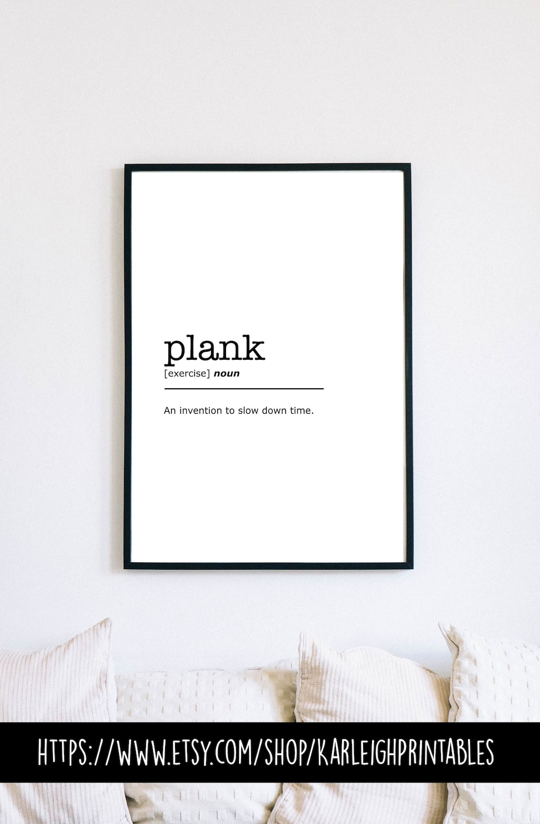 Plank Definition Print, Fitness Trainer Gift, Gym Wall Decor, Instant ...