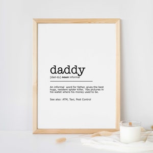 Daddy Definition Print, Father's Day Gift, Father's Birthday Gift ...