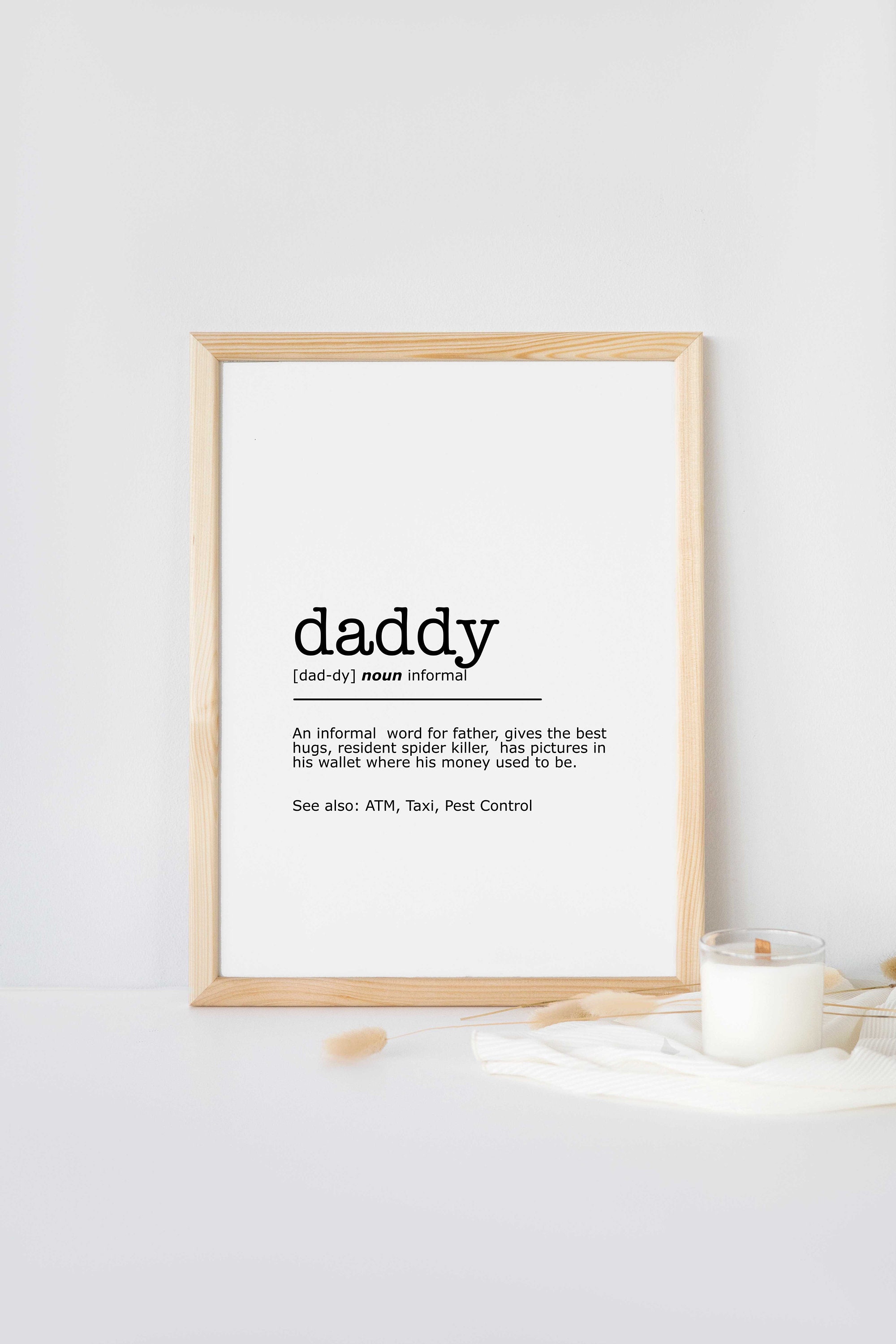 Daddy Definition Print, Father's Day Gift, Father's Birthday Gift ...