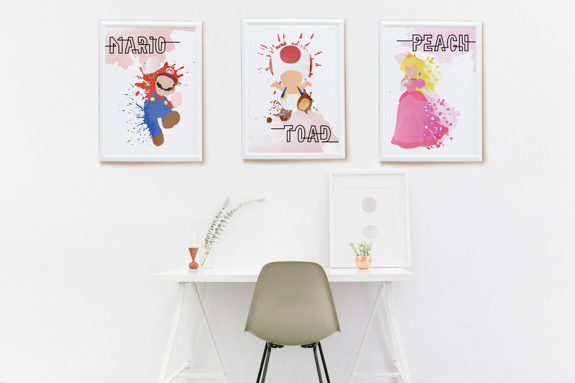 Princess Peach Super Mario Watercolor Poster Digital Art - Etsy