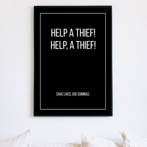 Funny Grammar Posters, Set of 6, Grammar Police, Use Commas, Printable ...