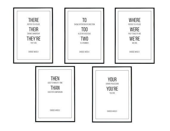 English Classroom Grammar Posters Set of 5 Grammar Police - Etsy