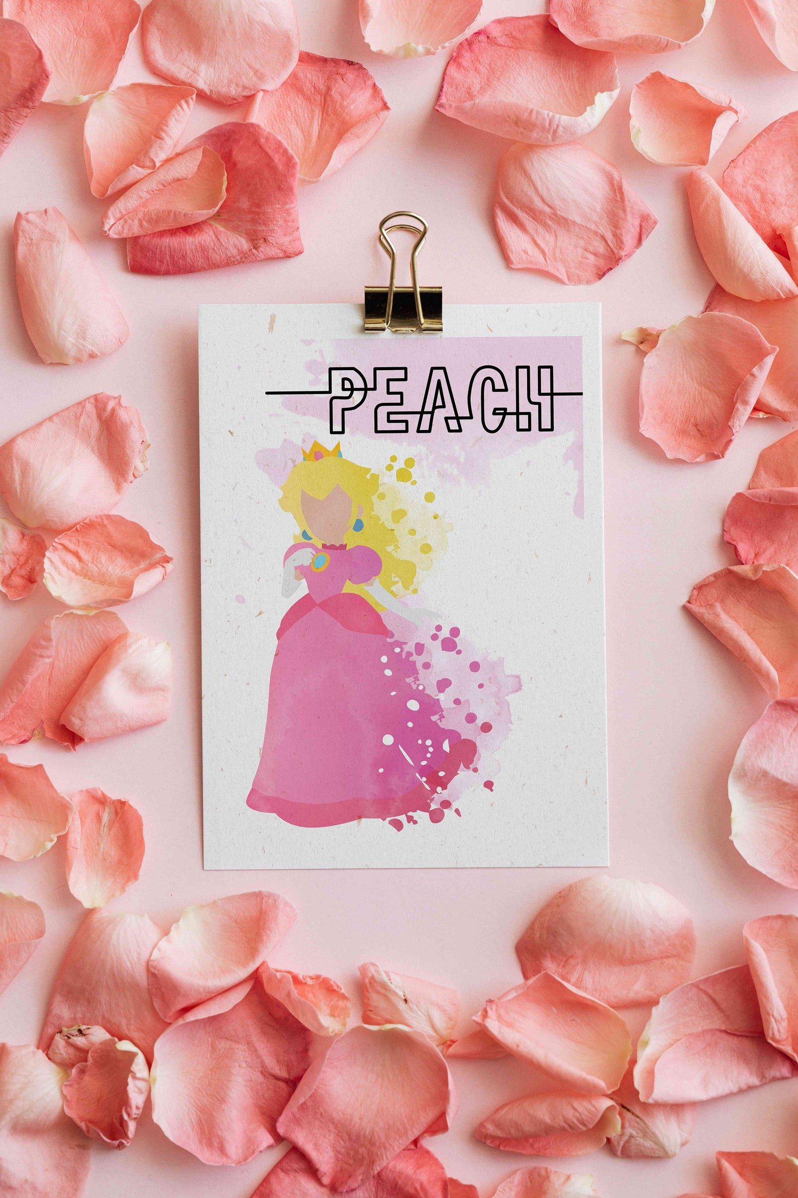 Princess Peach, Super Mario, Watercolor Poster, Digital Art Print - Etsy