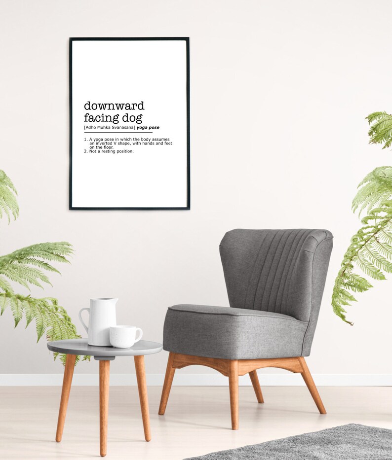 Downward Facing Dog Definition Print, Yoga Teacher Gift, Yoga Studio ...