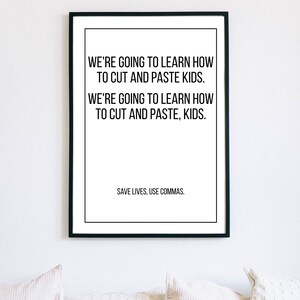 Funny Grammar Posters, Set of 6, Grammar Police, Use Commas, Printable ...