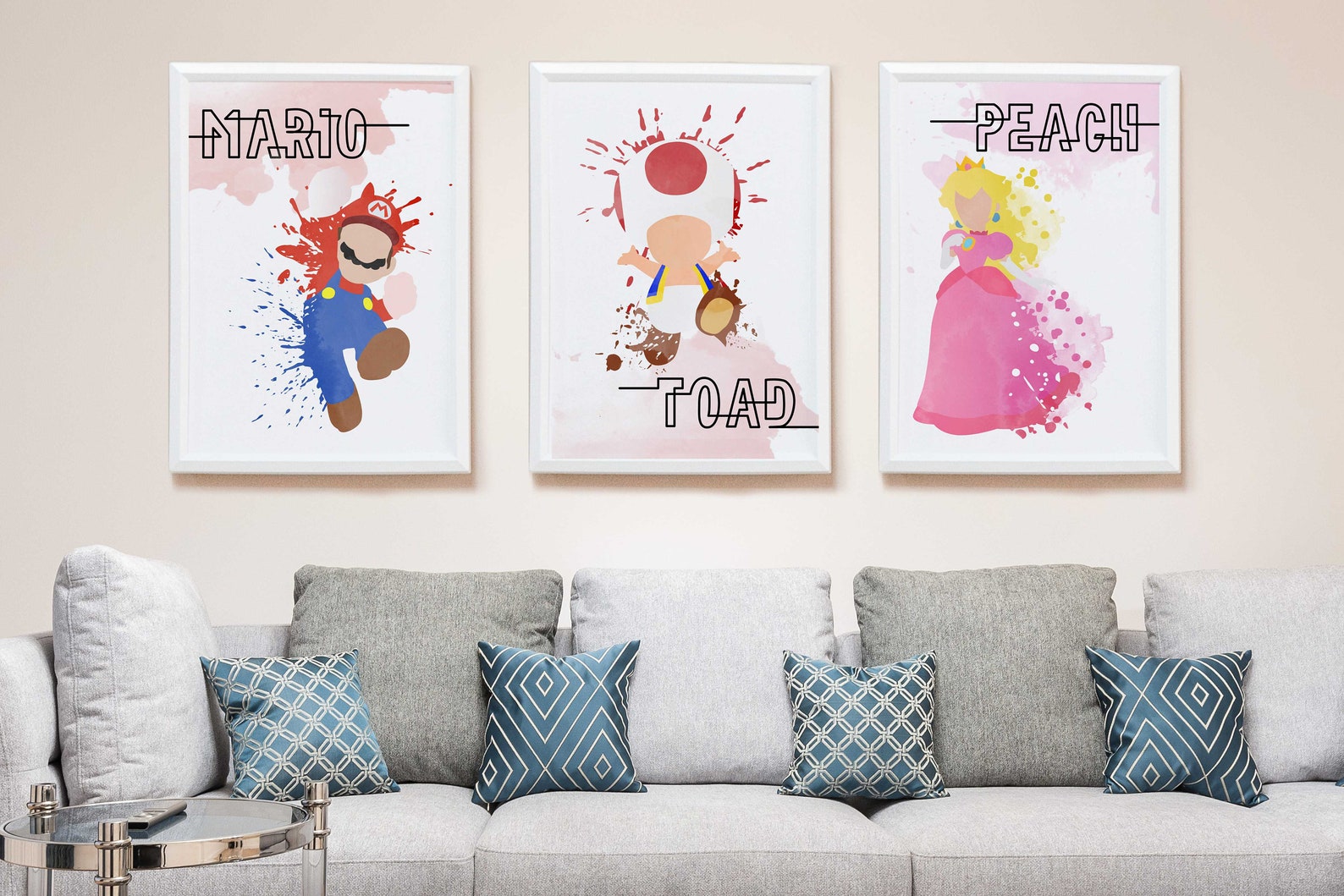 Mario Princess Peach Toad Watercolor Poster Printable - Etsy Canada