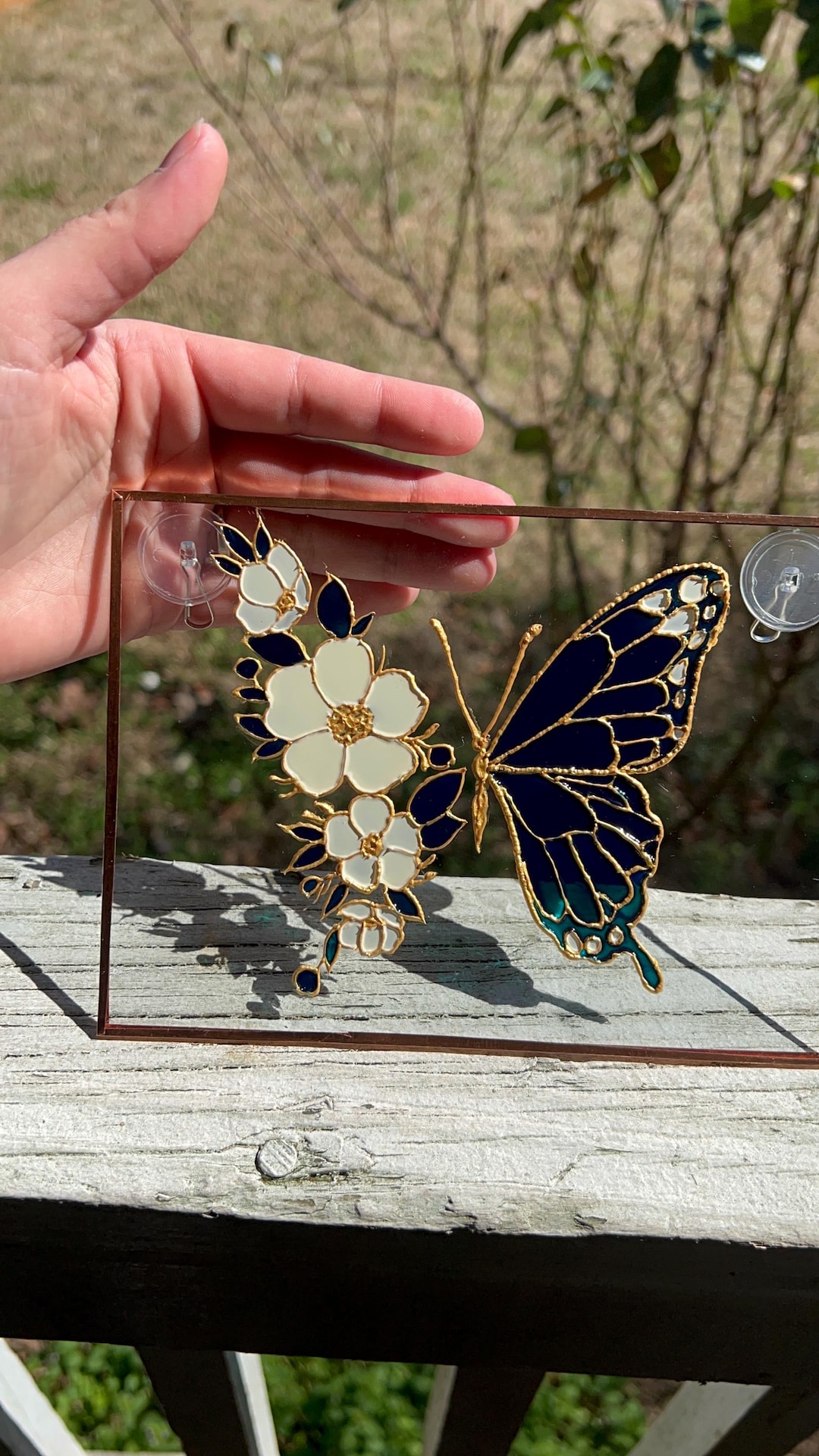 Butterfly Stained Glass Effect Suncatcher: Hand-painted Window Art - Etsy