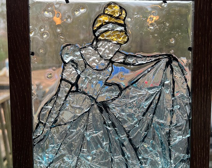 Princess Glass Art Sun Catcher- Window Art- Textured Wall Art ...