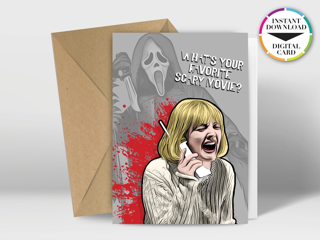Instant Download Birthday Card | PDF Card | Scream | Ghost Face ...