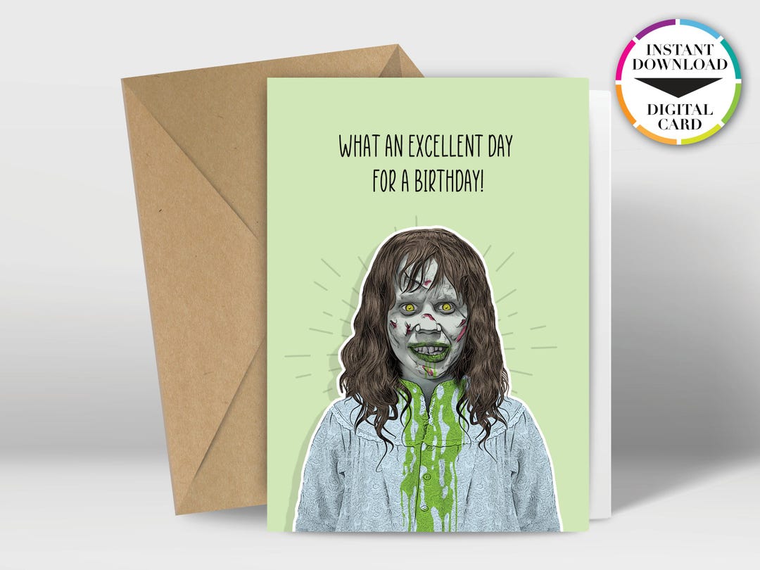 Instant Download Birthday Card | PDF Card | the Exorcist | Possessed ...