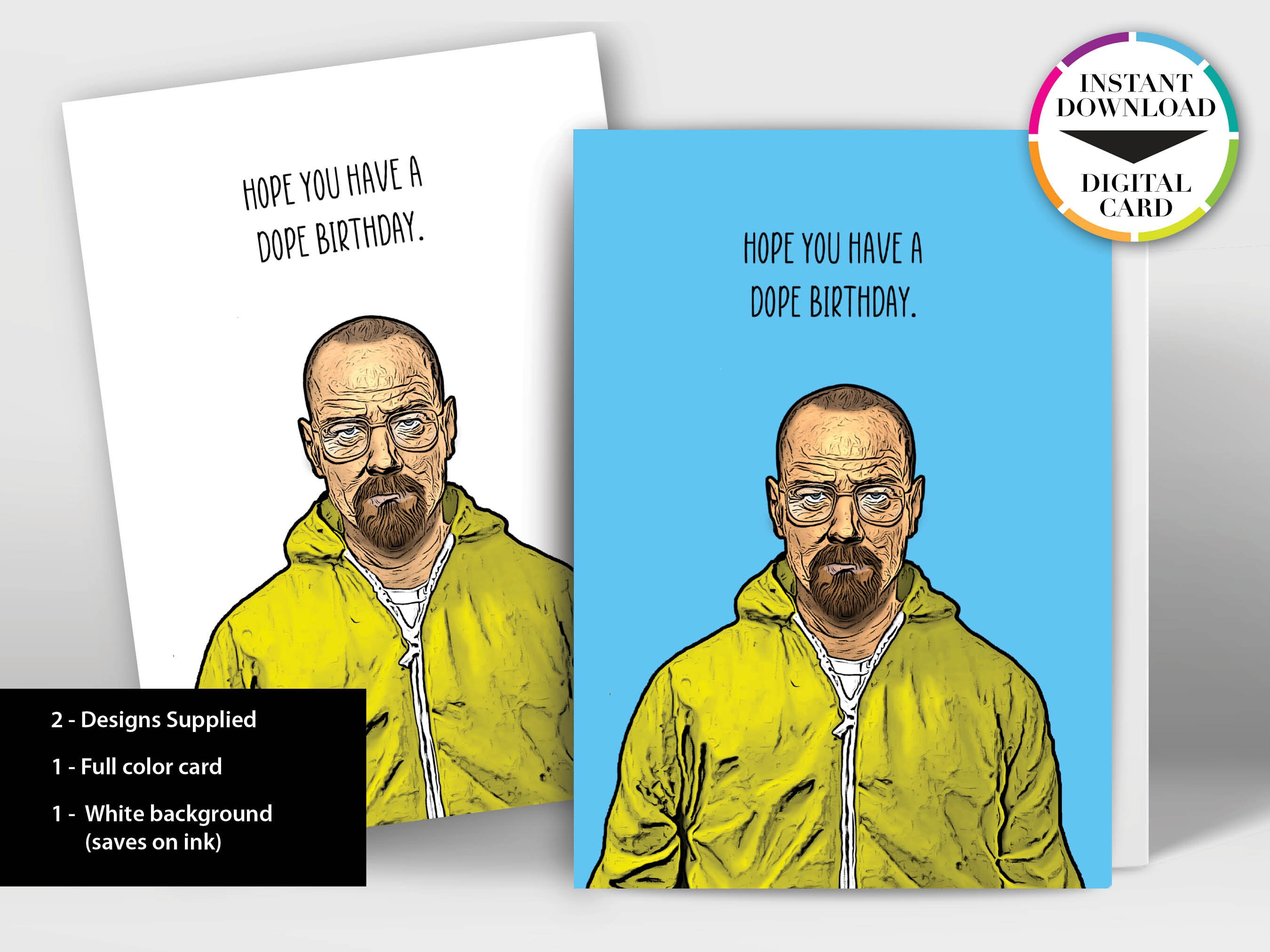 Instant Download Birthday Card | PDF Card | Walter White | Breaking Bad ...