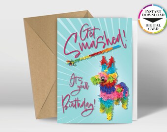 Pinata Birthday Card - Etsy