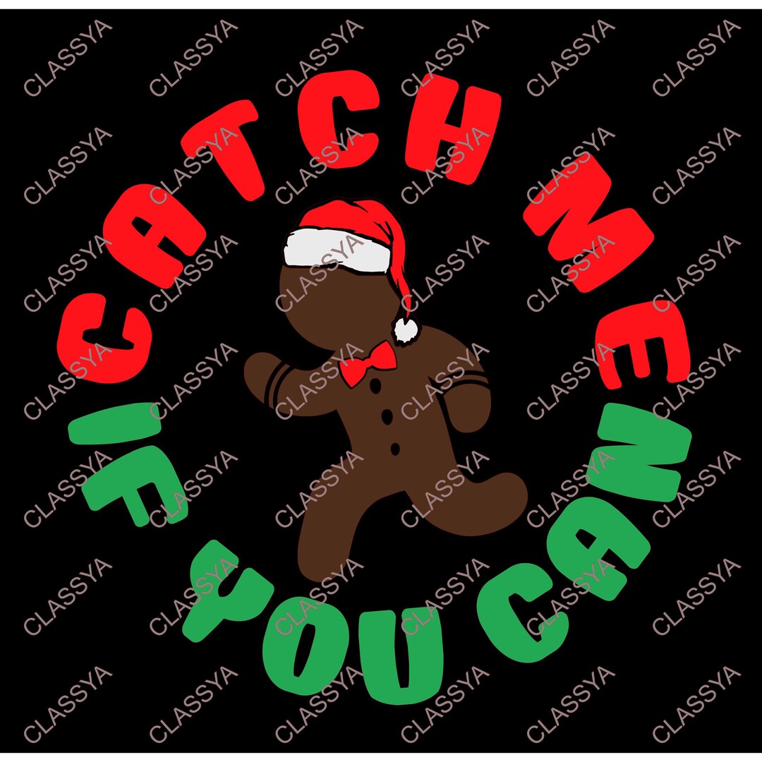 Catch Me, Gingerbread Man, Svg, Png, Jpg, Christmas, Cut File, Layered ...