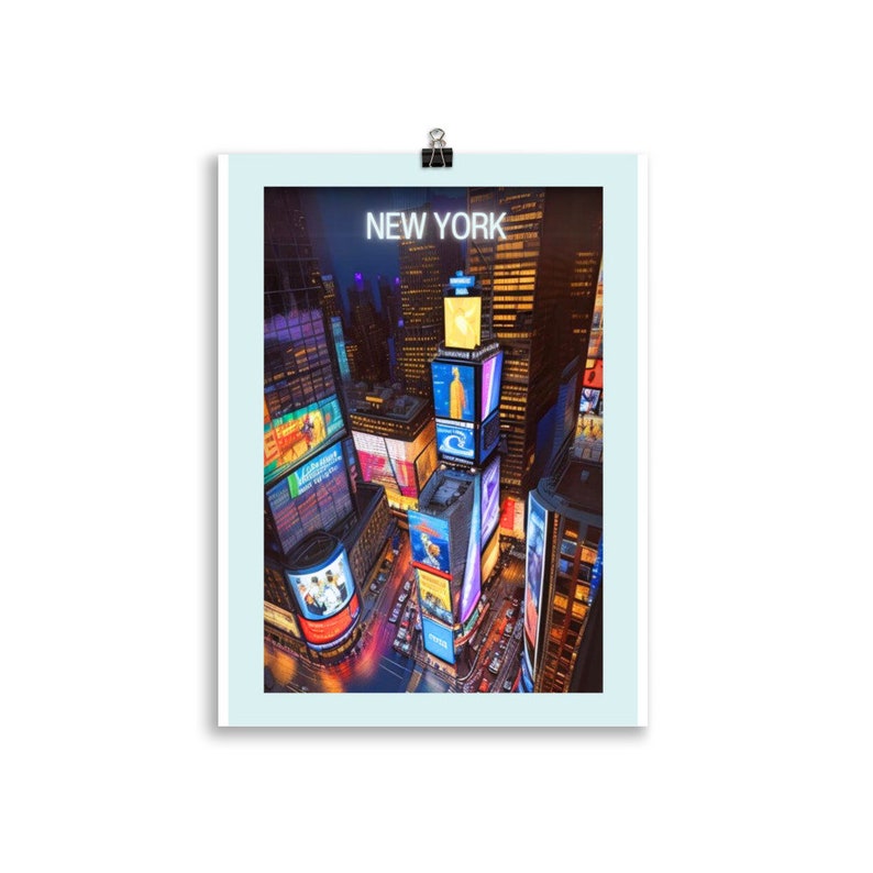 Vintage-inspired Times Square Poster: Captivating Artwork Celebrating ...