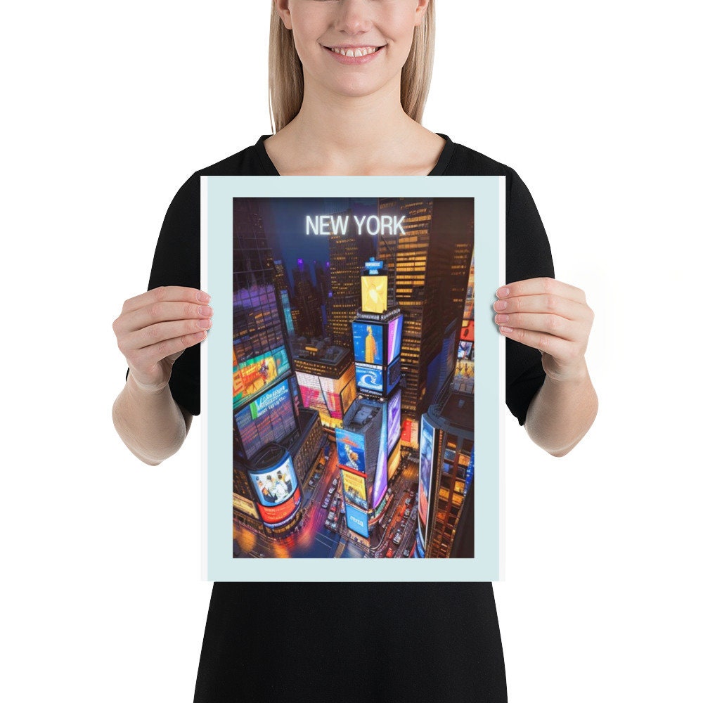 Vintage-inspired Times Square Poster: Captivating Artwork Celebrating ...