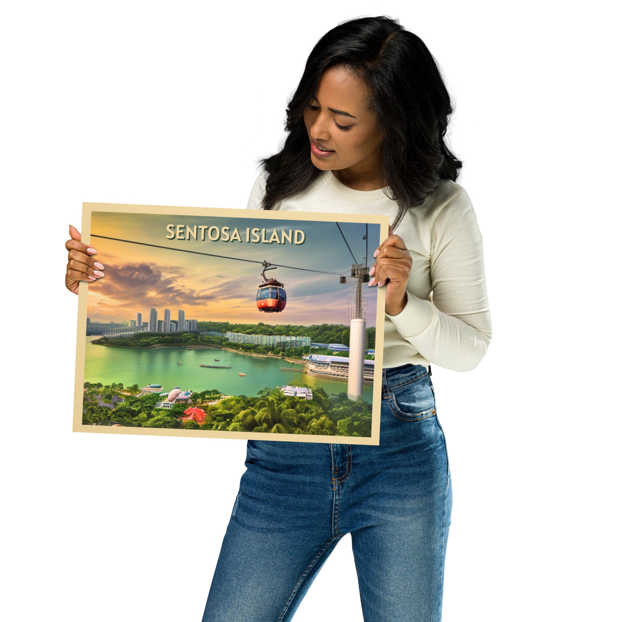 Sentosa Serenity: Vintage-inspired Poster of Sentosa Island, Singapore ...