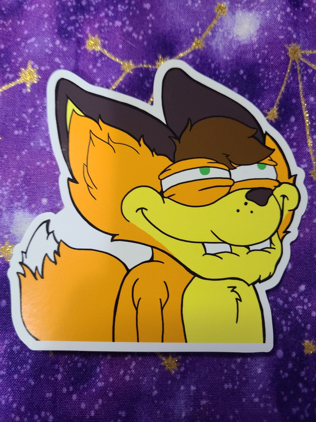 Smug Fox Peeker Sticker - Etsy