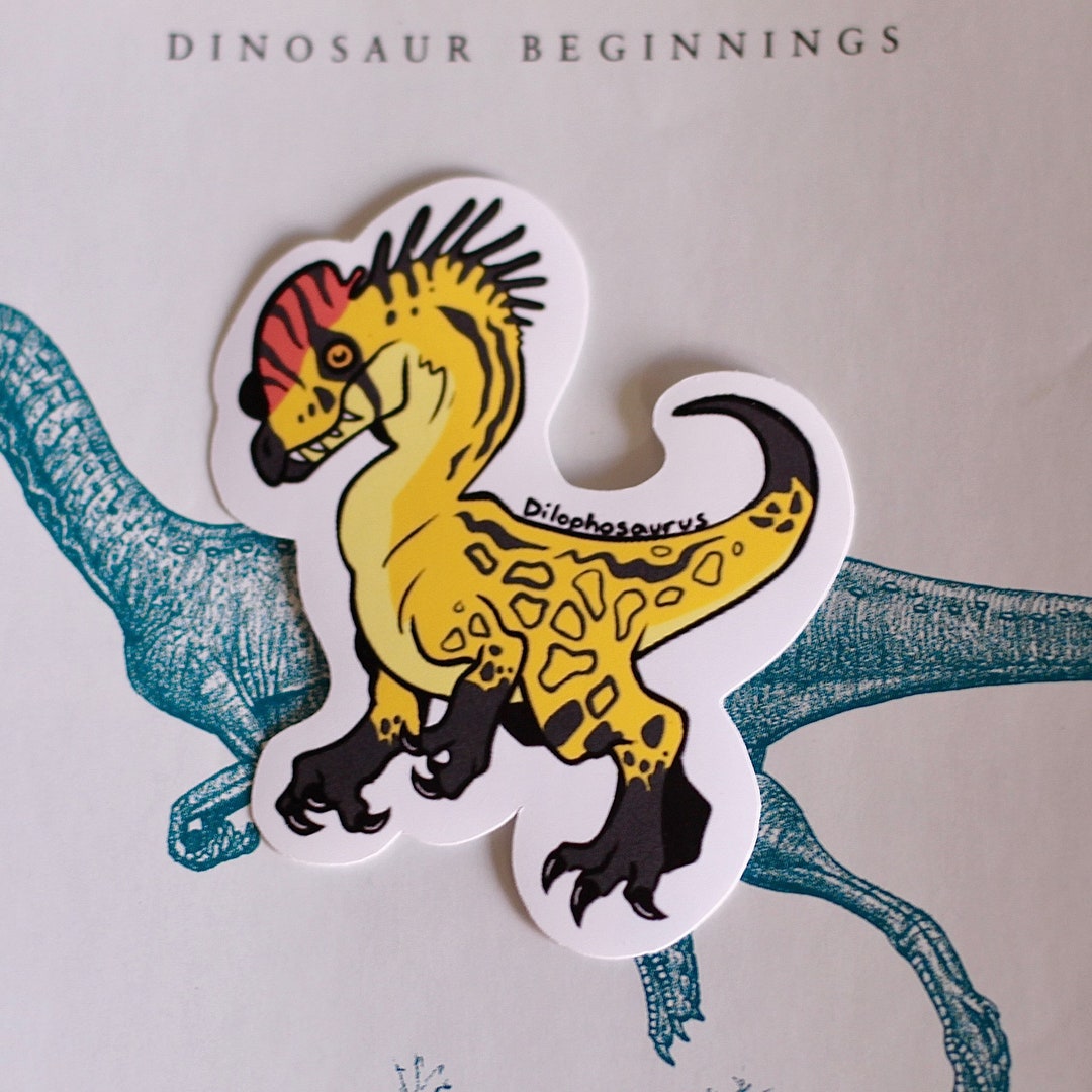 Dinosaur Dilophosaurus Vinyl Sticker-dinosaur Sticker-vinyl Sticker ...
