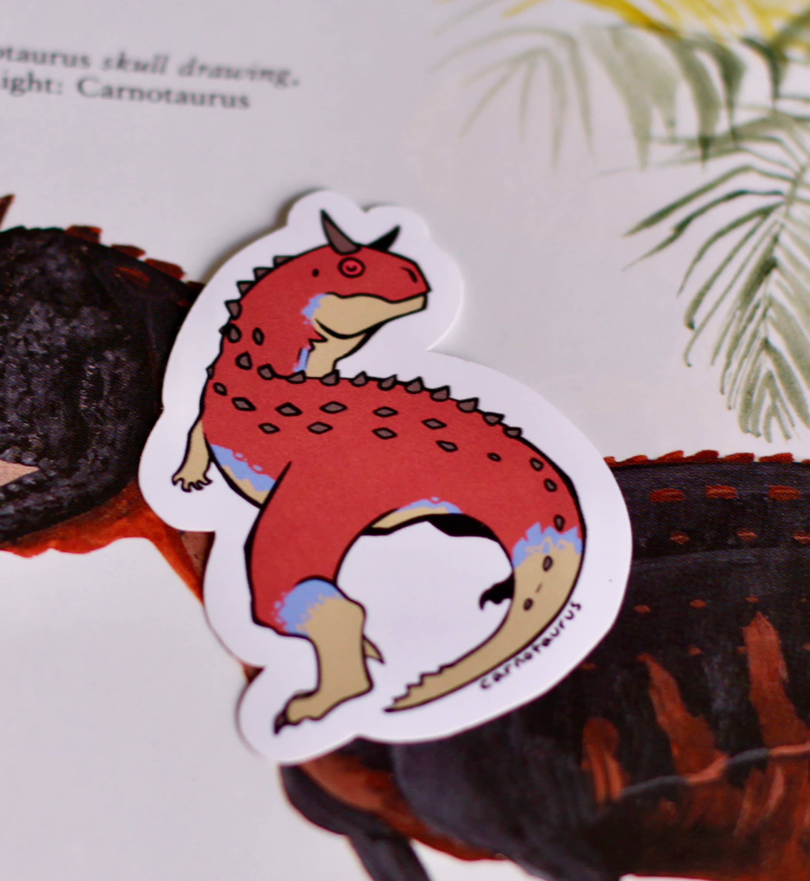 Dinosaur Carnotaurus Vinyl Sticker-dinosaur Sticker-vinyl Sticker ...