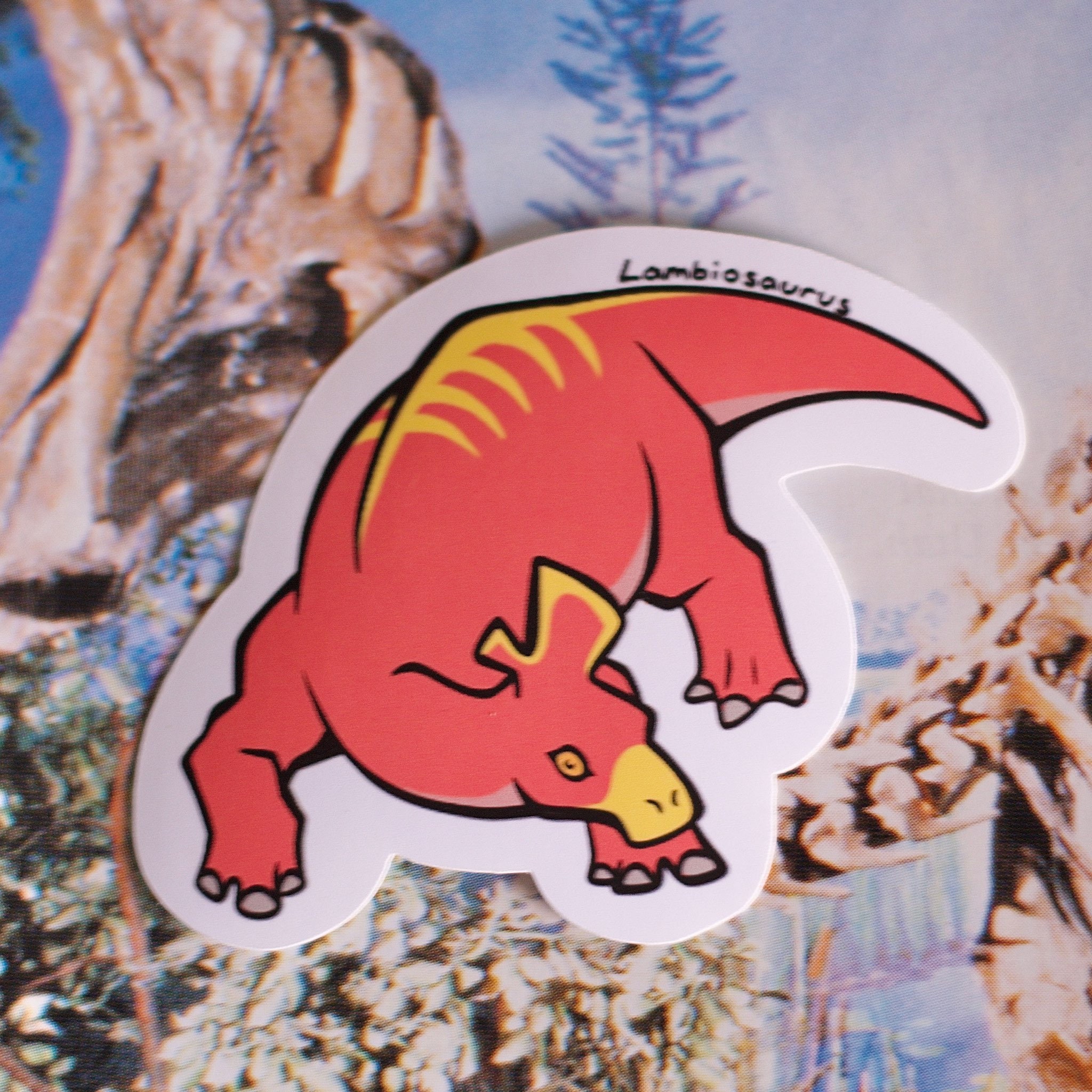 Dinosaur Lambeosaurs Vinyl Sticker-dinosaur Sticker-vinyl Sticker ...