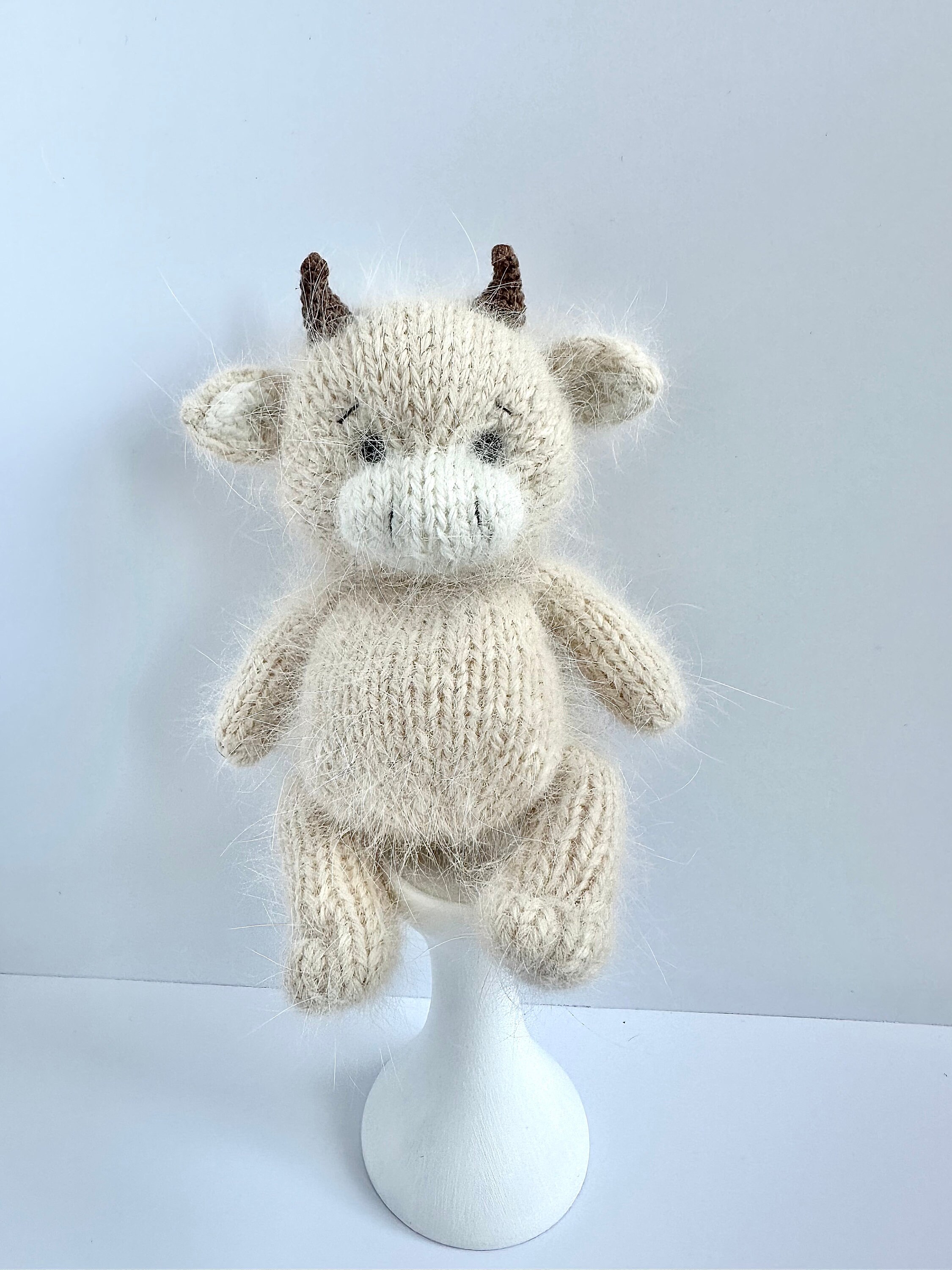 Highland Cow Toy With Cow Hat Set Knitted Bull Ox Stuffed - Etsy Australia
