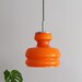Orange Cased Glass Pendant Light, Mid Century Modern 70s Lamp - Etsy