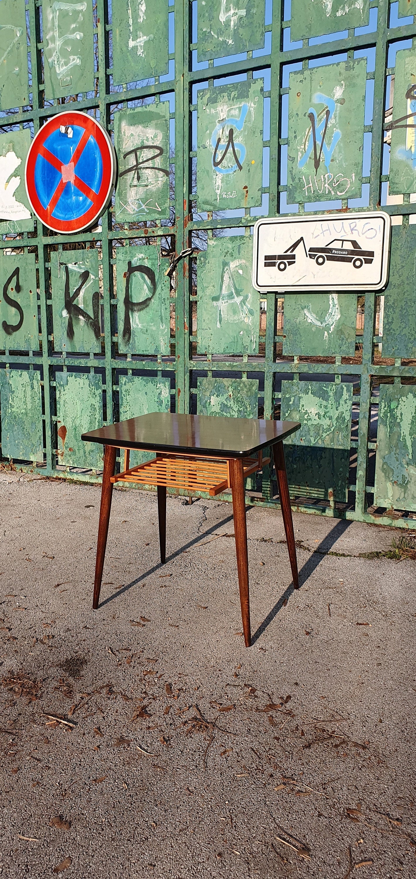 Retro Formica Coffee Table, MCM Side Table With Magazine Rack - Etsy