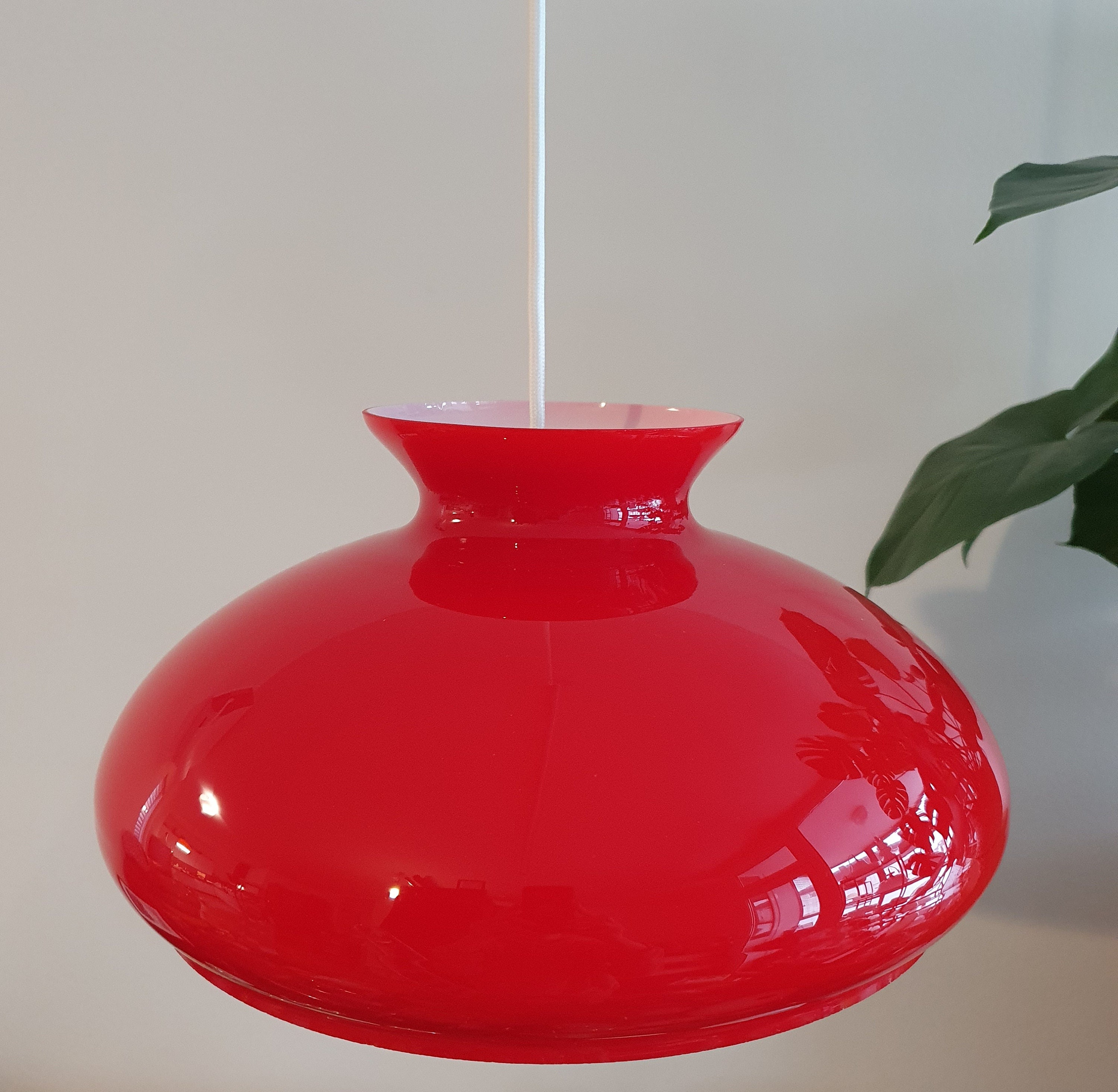 Vintage Red Pendant Light / Ceiling Light/ MCM Lighting / Space Age ...