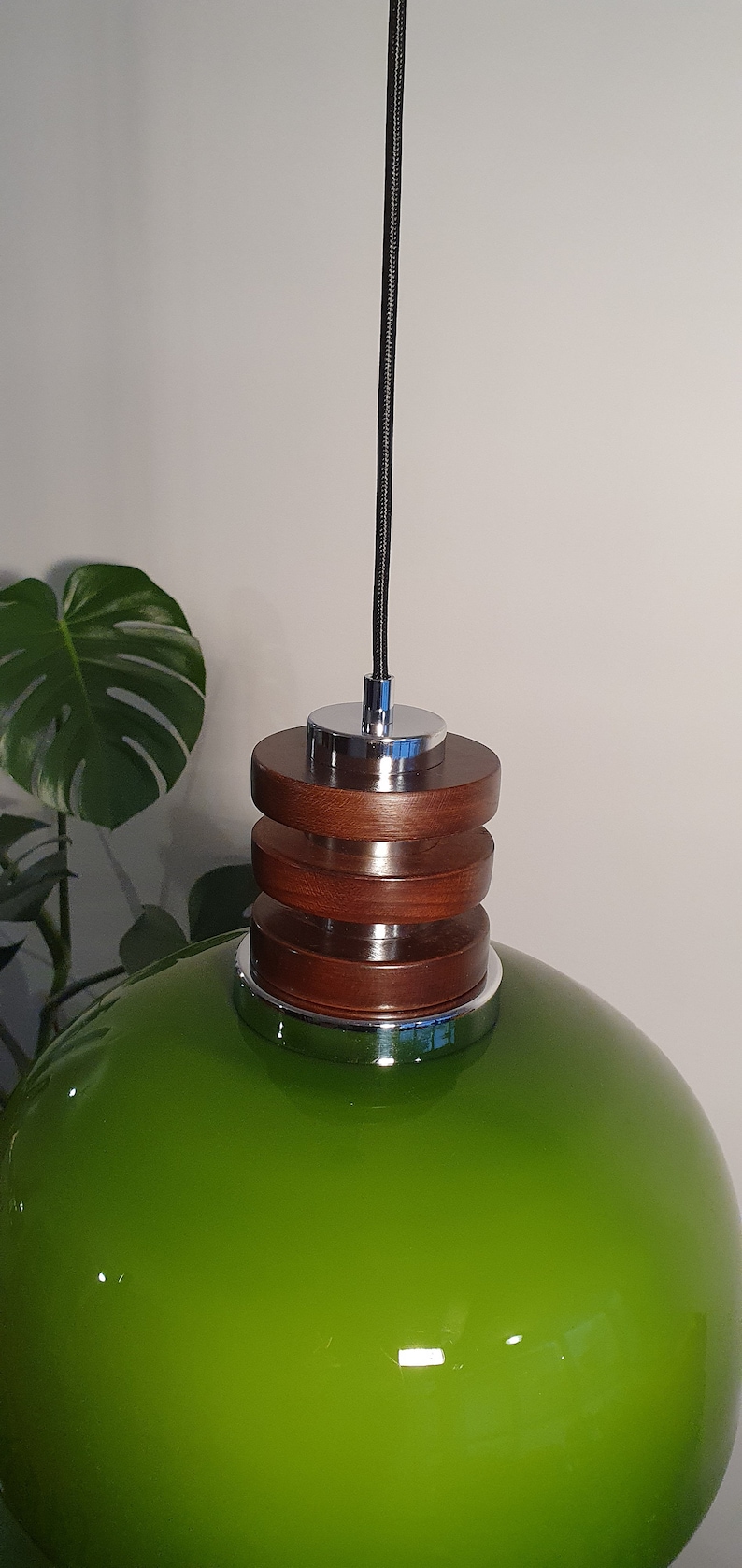 Vintage Green Pendant Light / Ceiling Light/ MCM Lightning / - Etsy