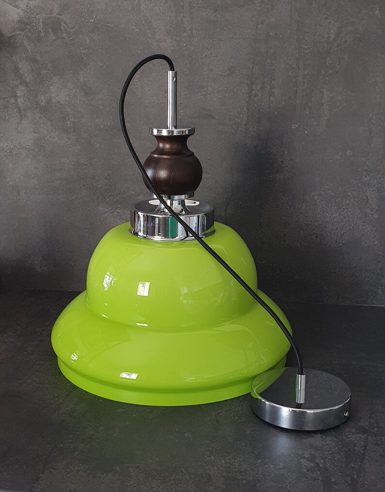 Vintage Green Pendant Light / Ceiling Light/ MCM Lightning / - Etsy