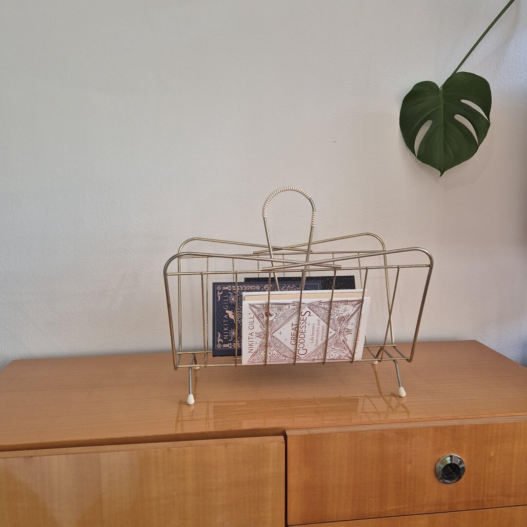MCM Magazine Rack / Vinyl Records Stand Rack / Newspaper Holder - Etsy