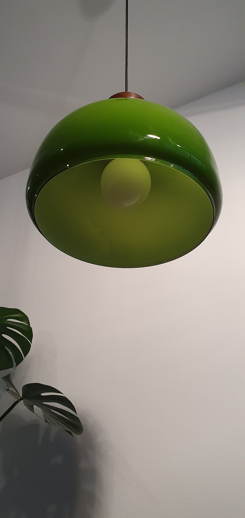 Vintage Green Pendant Light / Ceiling Light/ MCM Lightning / - Etsy
