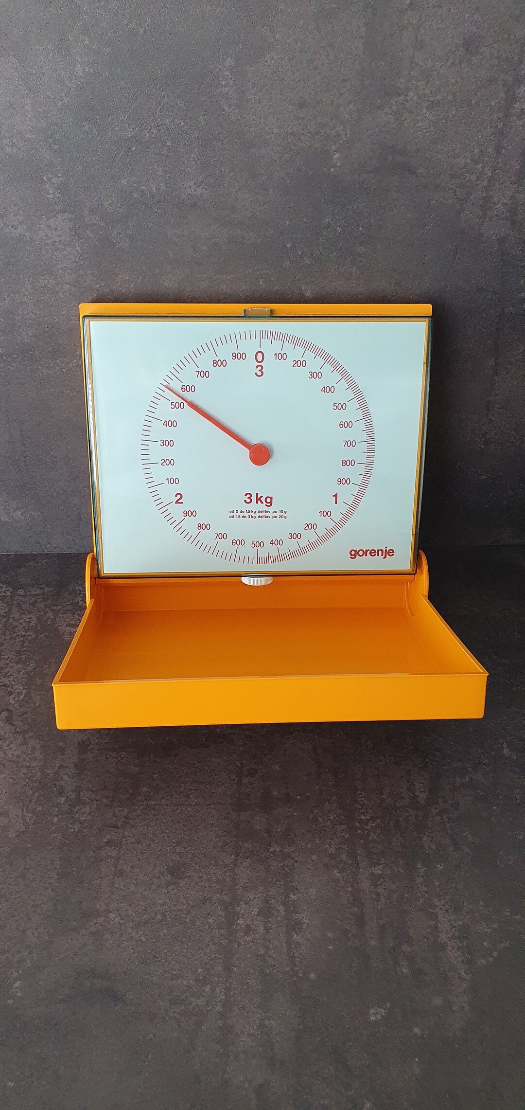 Vintage Kitchen Scale/ Retro Kitchen Decor/ Orange Scale/ Cooking Libra ...
