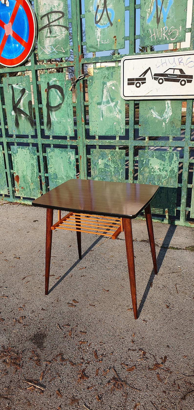 Retro Formica Coffee Table / Made in Yugoslavia / MCM Side Table ...