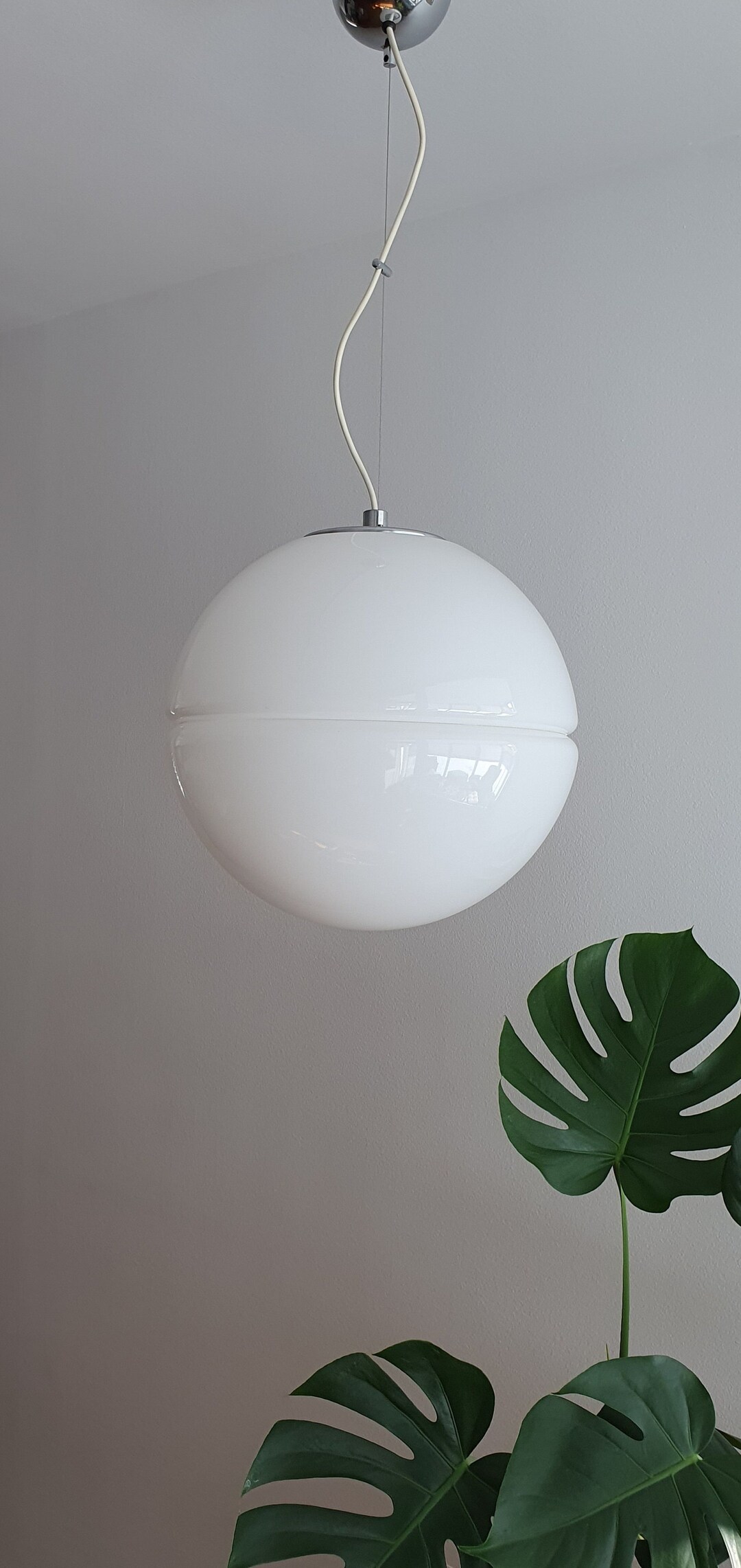 Guzzini Sfera Pendant Lamp / Vintage Ceiling Light / Meblo Space Age ...