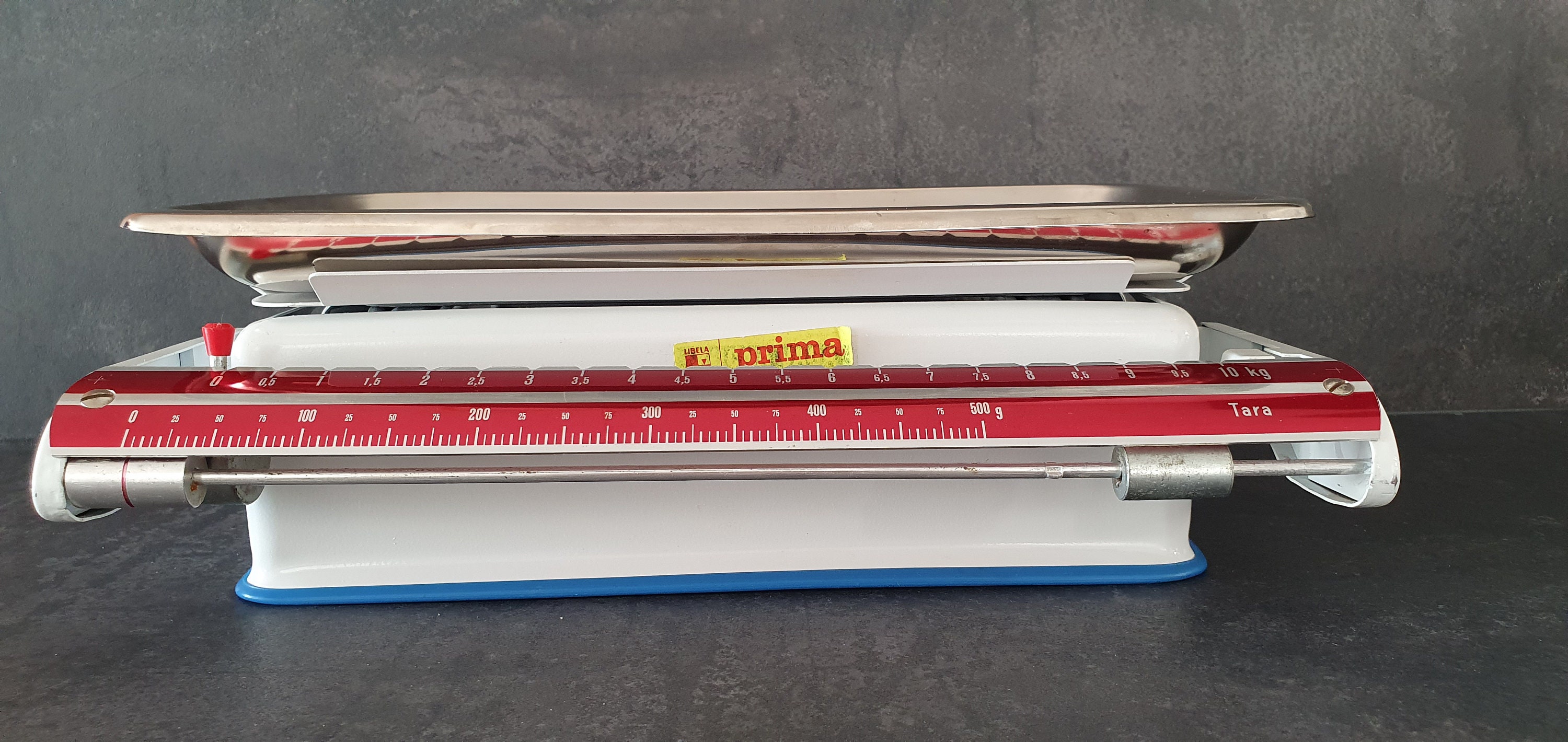 Vintage Libela Prima Standard Kitchen Scale / White and Red Made in ...