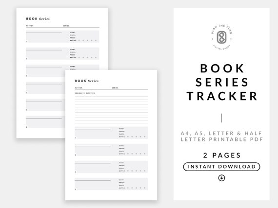 Book Series Tracker Printable Reading Progress Tracker - Etsy
