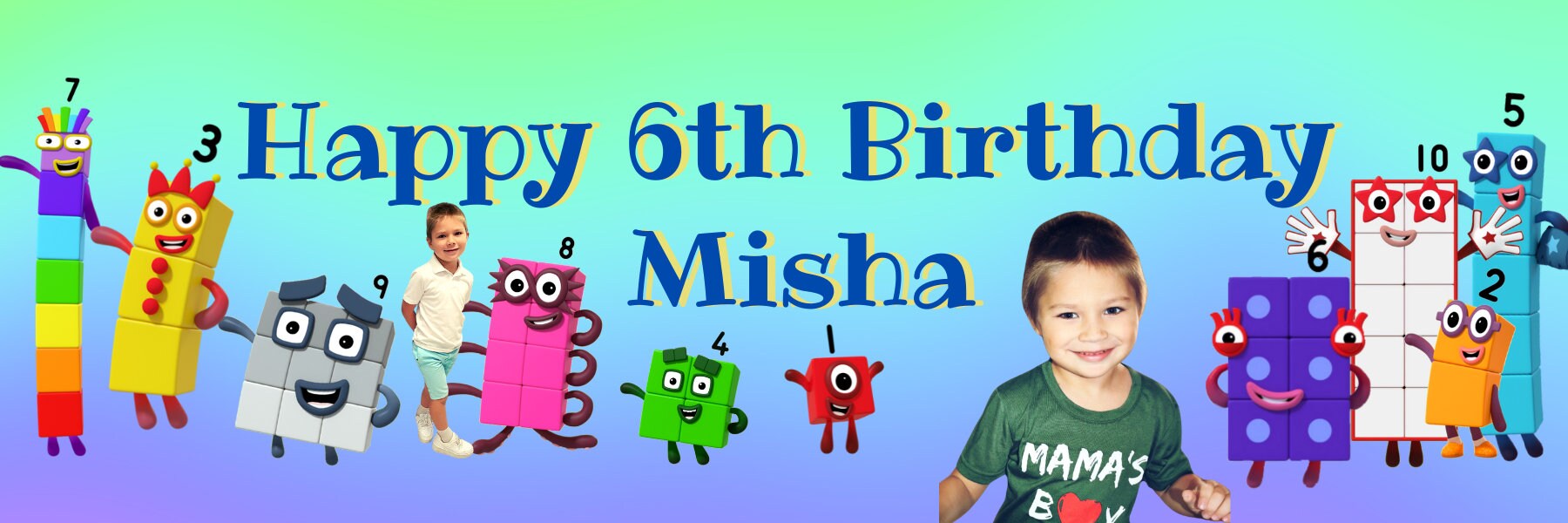Boy's Numberblocks Birthday Banner - Etsy