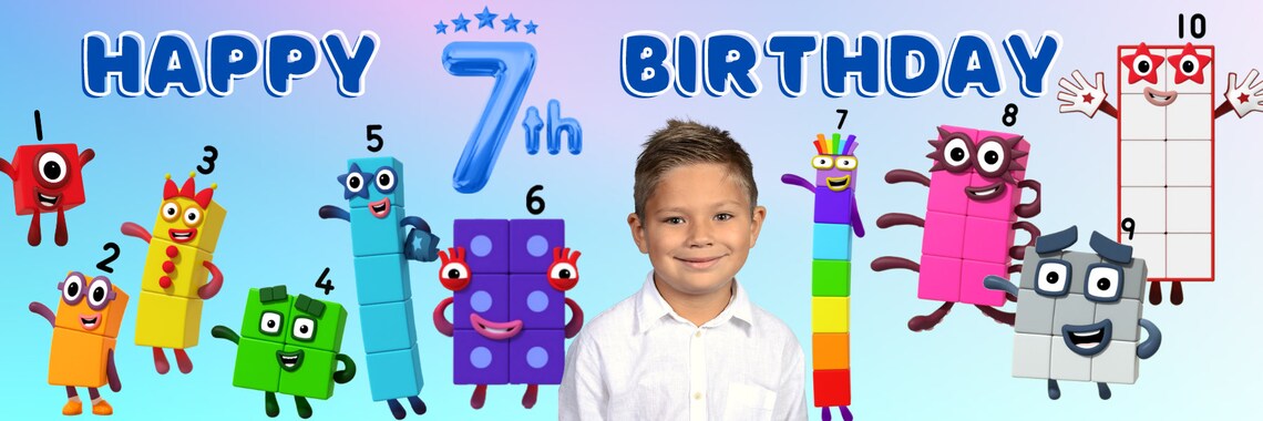 Boy's Numberblocks Birthday Banner - Etsy