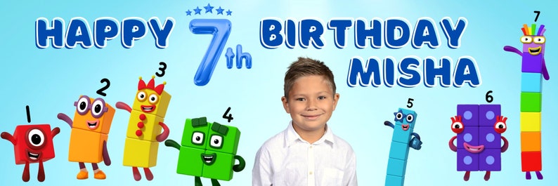 Boy's Numberblocks Birthday Banner - Etsy