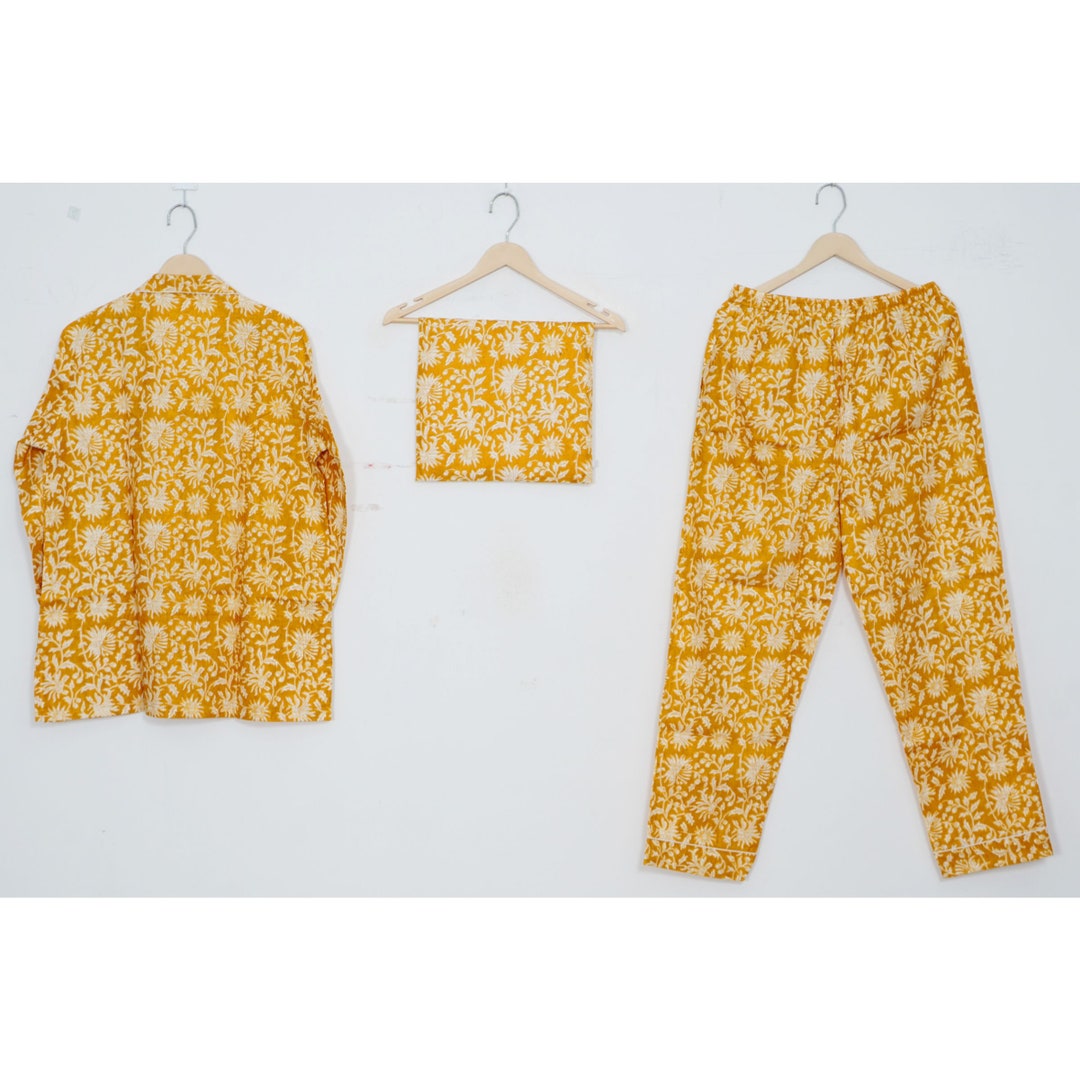 Cotton Pajama Set Comfy and Stylish Sleepwear With Artisan - Etsy