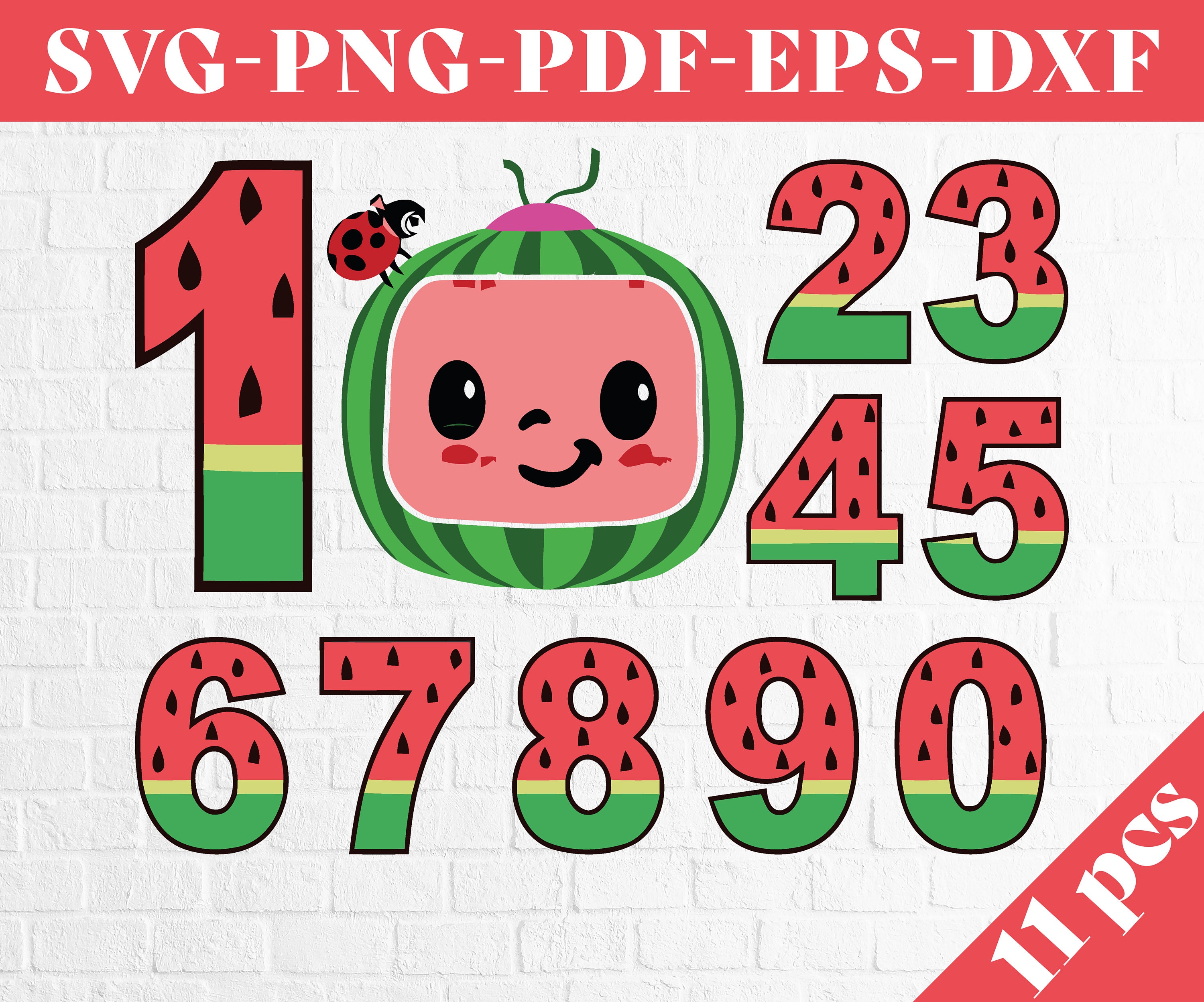 Cocomelon Numbers SVG Cocomelon Font Cocomelon Alphabet | Etsy